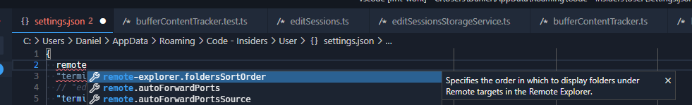 Sometimes Settings Json Intellisense Just Doesn T Work · Issue 185210 · Microsoft Vscode · Github