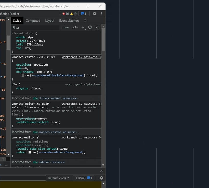 Editor rulers disappear randomly in large files · Issue #185870 · microsoft/vscode · GitHub