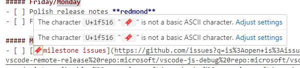 Emoji ascii warning showing up twice · Issue #186206 · microsoft/vscode ...