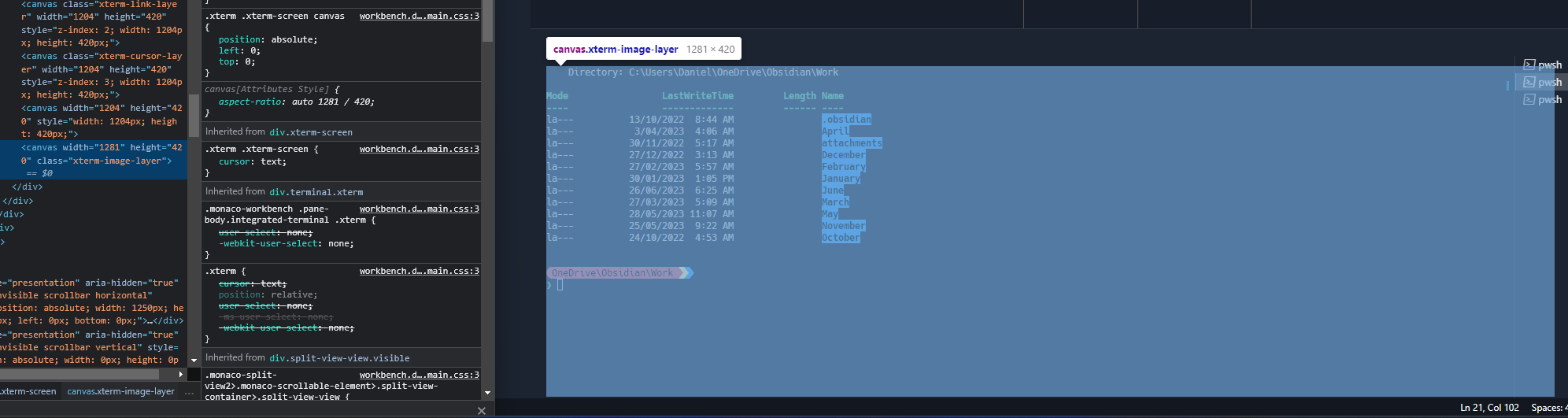 Cannot click and drag scroll bar in terminal · Issue #184894 · microsoft/vscode · GitHub