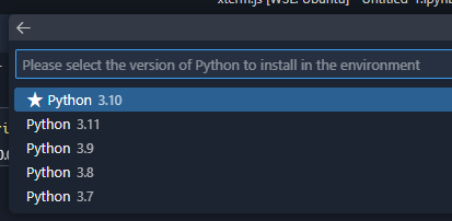 Select environment type and python version should include titles ...