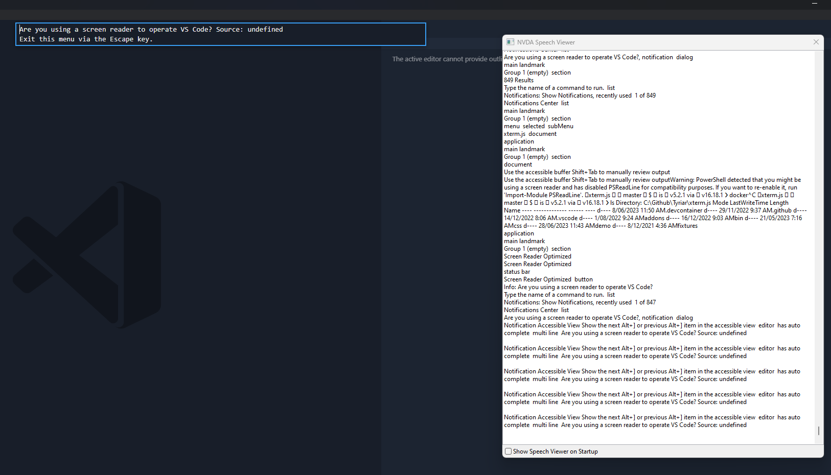 Notification a11y view "Source: undefined" · Issue #188764 · microsoft/vscode · GitHub