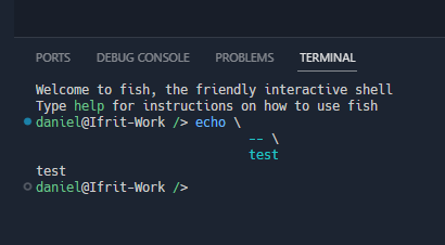 fish: command substitution chokes on '-- \' in multi-line command · Issue #187248 · microsoft ...