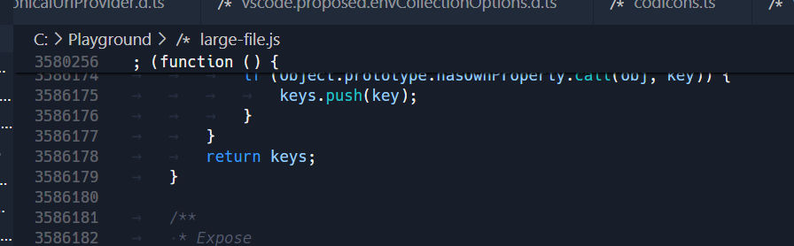 Large files: Sticky scroll should be disabled like wrapping · Issue #191064 · microsoft/vscode ...