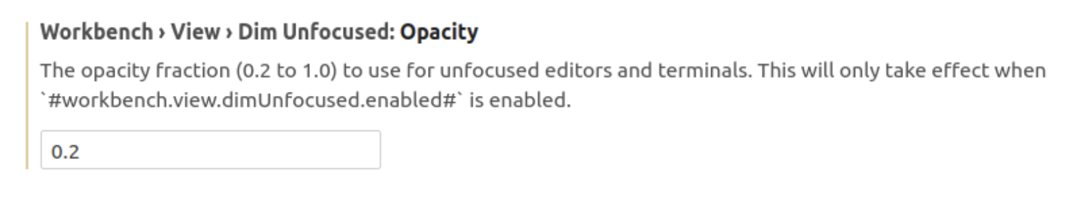 Dim unfocused setting link does not work · Issue #191643 · microsoft/vscode · GitHub