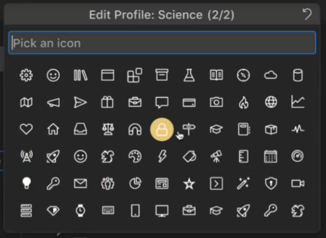 Support a special view in the quick pick optimized for displaying icons ...