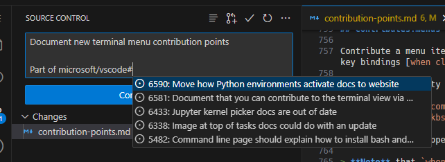 SCM commit message issue integration doesn't work well for / # · Issue #5247 · microsoft/vscode ...