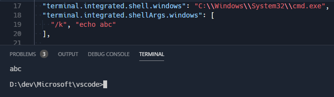 terminal.integrated.shellArgs.windows no longer works · Issue #66550 · microsoft/vscode · GitHub
