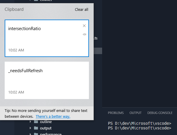 Windows+V clipboard history cannot be accessed in the Terminal window ...