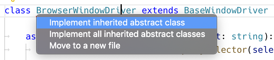 2 TS quick fixes that do the same thing to implement abstract class · Issue #78048 · microsoft ...