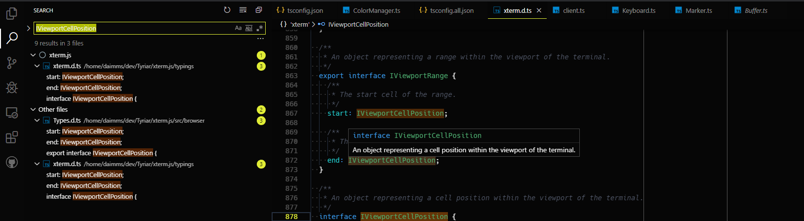 Other files wrongly shown in search within single root workspace ...