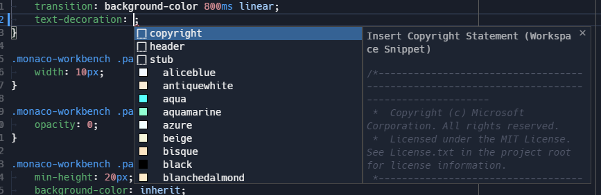 CSS should show enum property value before everything else · Issue #81669 · microsoft/vscode ...