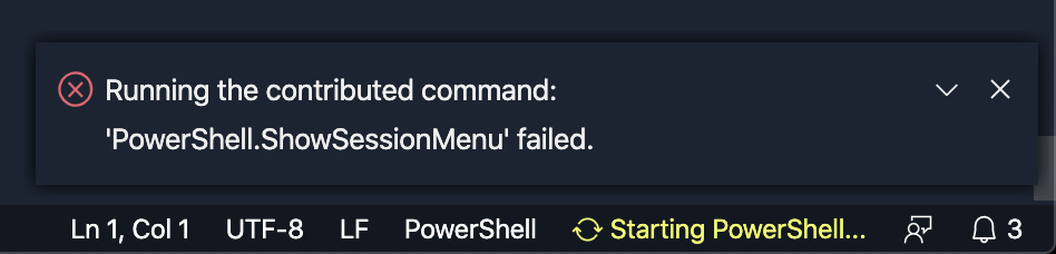Starting powershell status bar item doesn't go away if powershell isn't ...