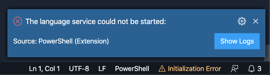 Starting powershell status bar item doesn't go away if powershell isn't ...
