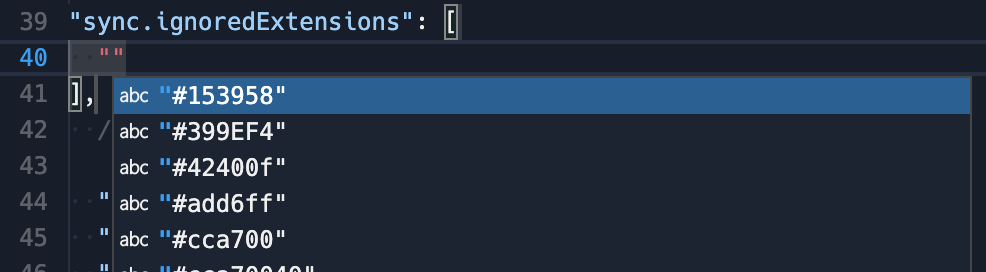 sync.ignoredExtensions should provide intellisense · Issue #90931 · microsoft/vscode · GitHub