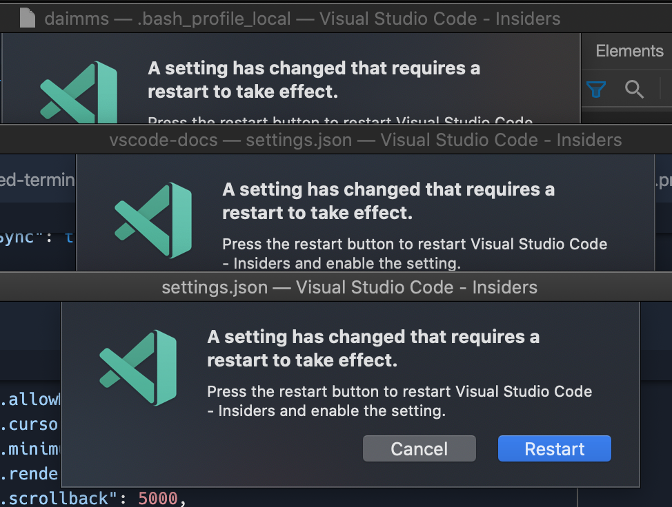 Only prompt for restart/other models on the active window · Issue ...