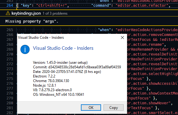 editor.action.refactor default keybinding has no args, causes warning · Issue #95909 · microsoft ...