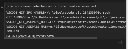 Add syntax highlighting to env var info widget · Issue #96698 · microsoft/vscode · GitHub