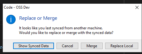 Cancel button is not in right spot when turning on sync · Issue #99274 · microsoft/vscode · GitHub