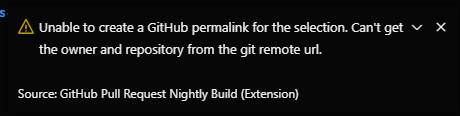 Unable to create a GH permalink · Issue #1878 · microsoft/vscode-pull-request-github · GitHub