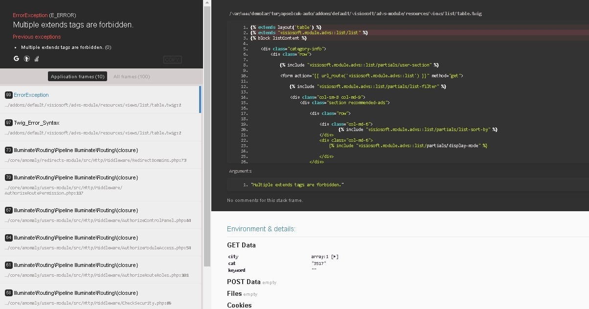 Error in listing "Multiple extends tags are forbidden." · Issue #148 · openclassify/openclassify ...