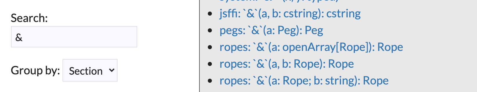 shows as `&` in docs · Issue #16364 · nim-lang/Nim · GitHub