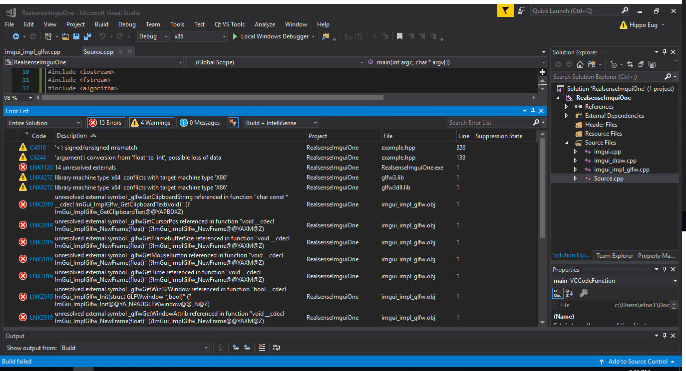 Compilation Error: rs-align example on VS2017 · Issue #2486 · IntelRealSense/librealsense · GitHub