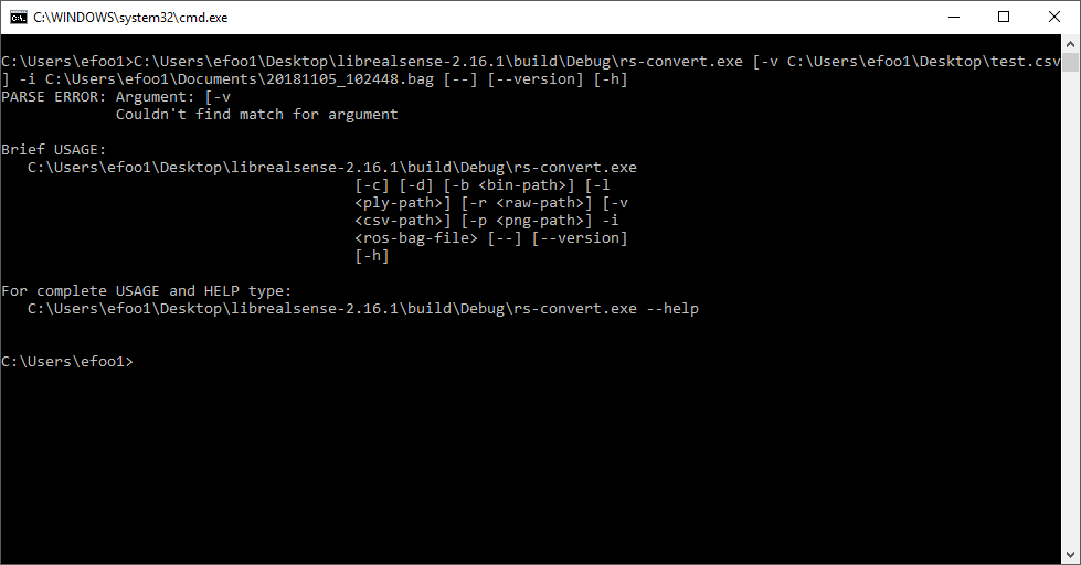 How to use rs-convert tool? [C++] · Issue #2671 · IntelRealSense ...