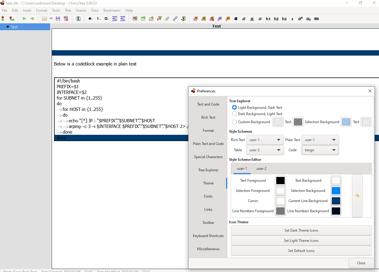Codebox Style Scheme options do not change appearance · Issue #2192 · giuspen/cherrytree · GitHub
