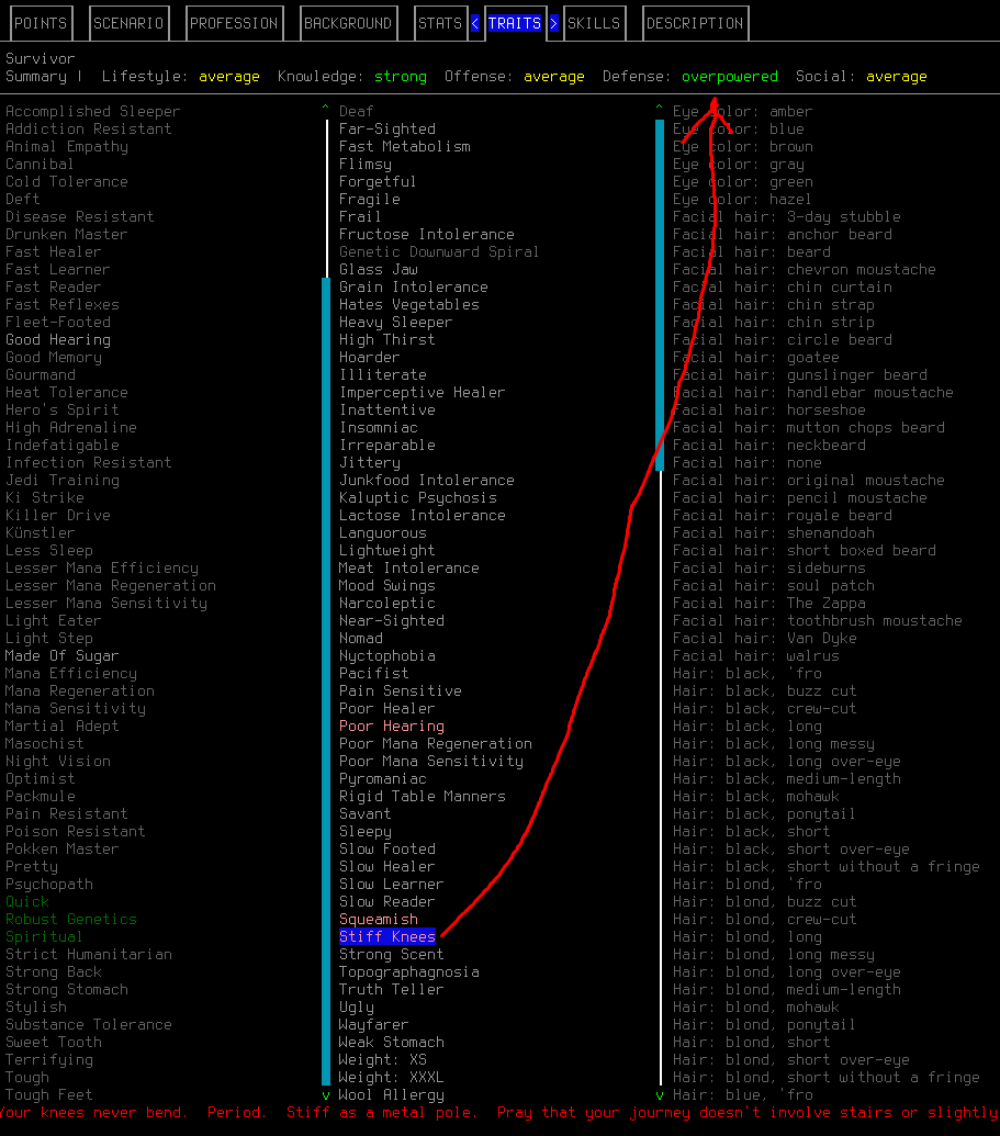 Traits: Stiff knees and bad knees are considered more defensive than fleet footed. · Issue ...