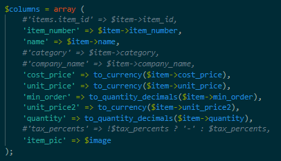 Custom Columns on Items Table won't Display Data · Issue #3223 · opensourcepos/opensourcepos ...