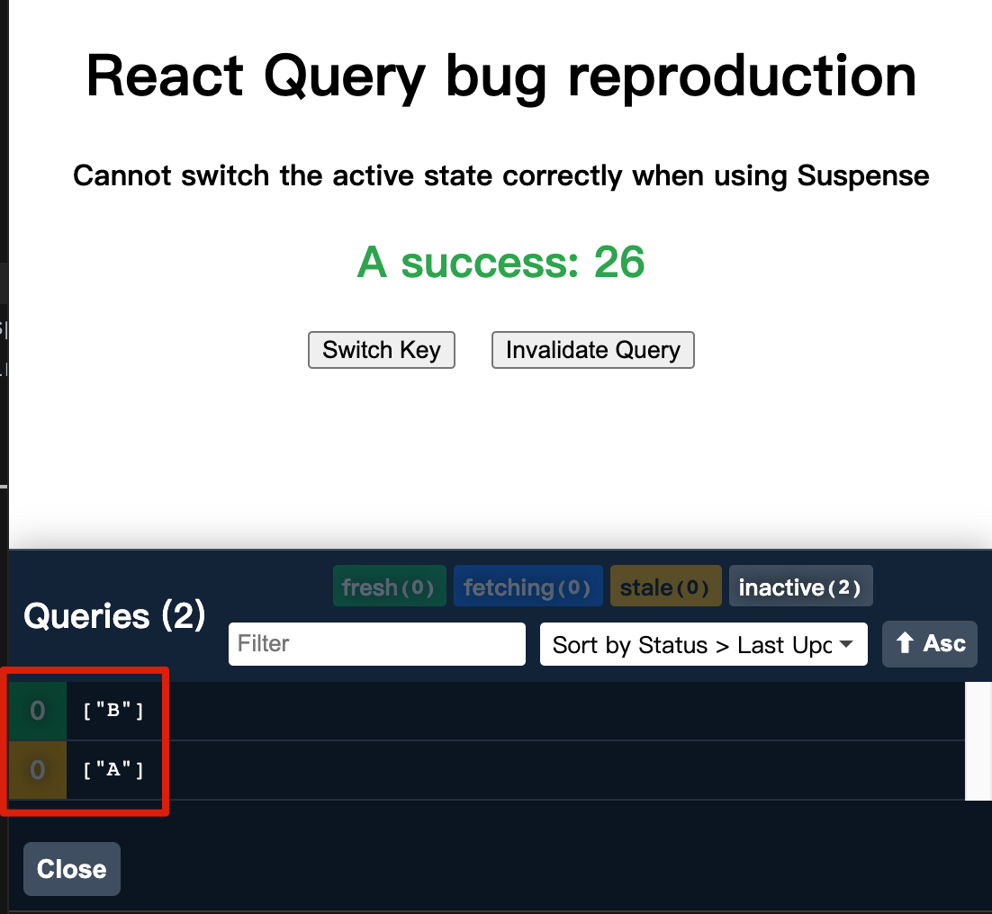 Cannot switch the active status correctly when using Suspense · Issue #1227 · TanStack/query ...