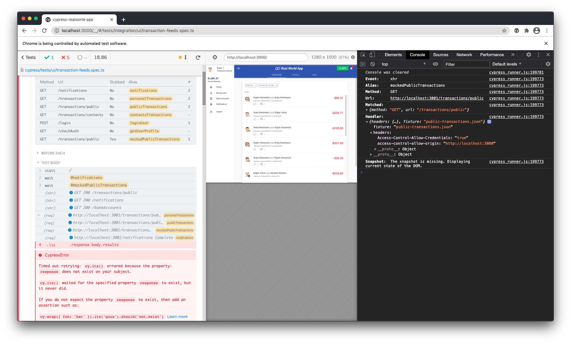 cy.intercept cannot properly wait for request against endpoint with ...