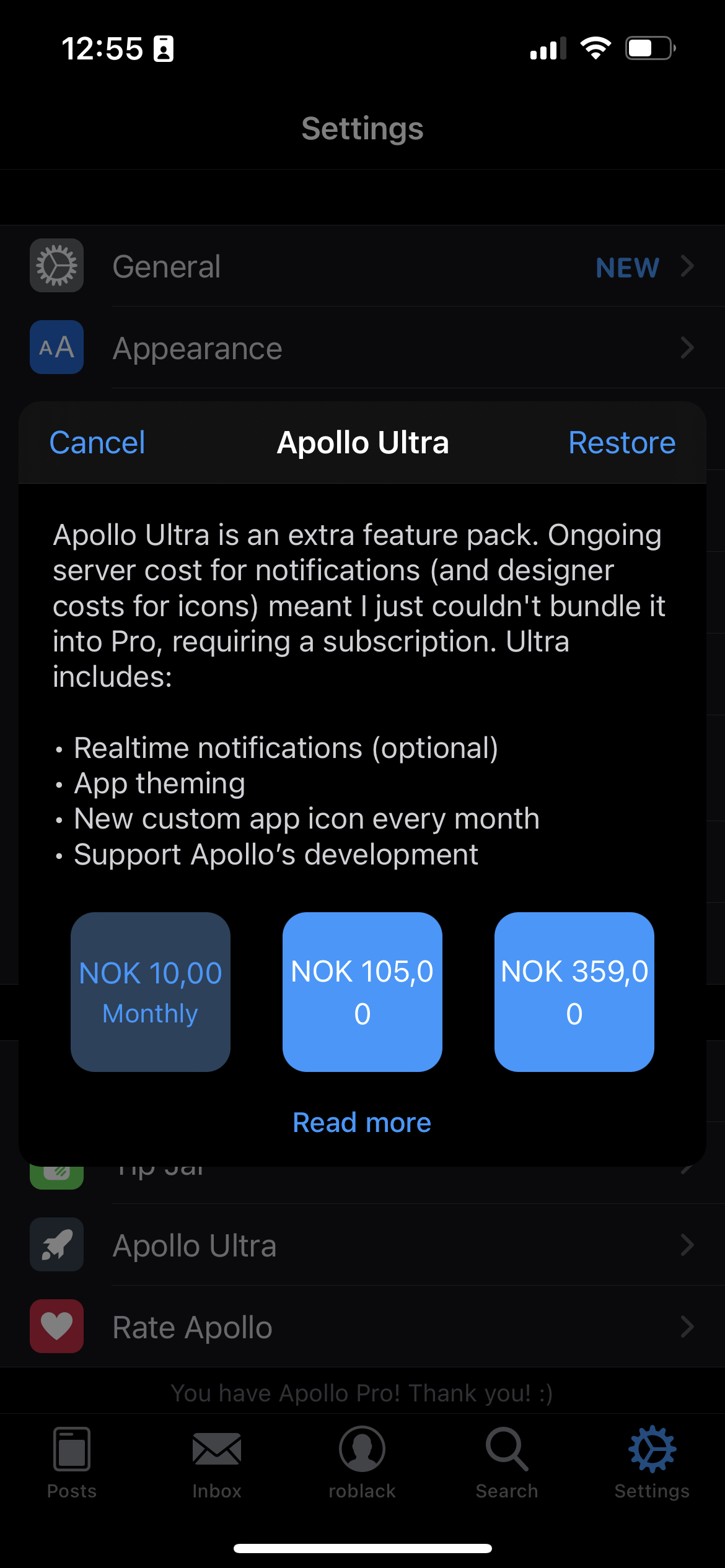Monthly and lifetime purchase not clear · Issue #1515 · christianselig/apollo-bugs · GitHub