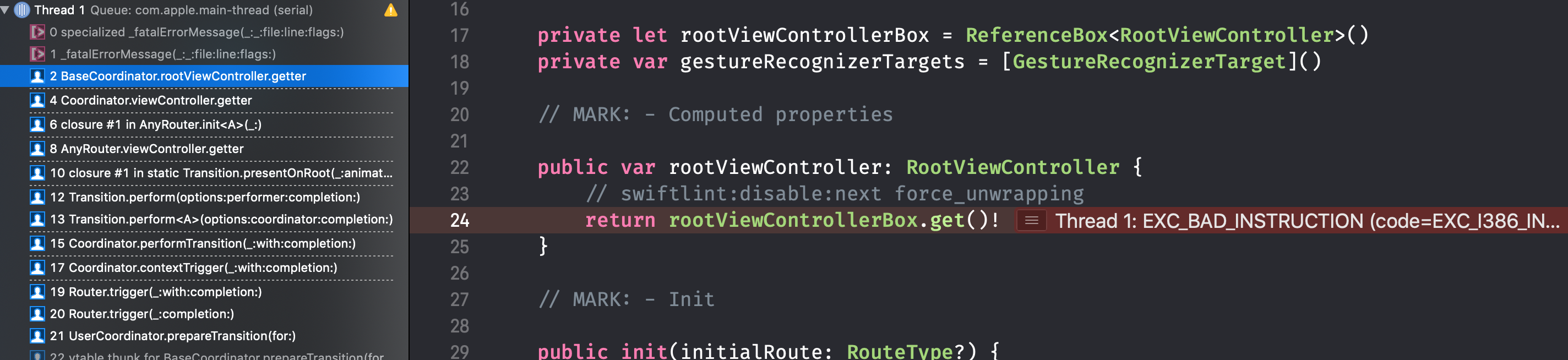 Error: Thread 1: Fatal error: Unexpectedly found nil while unwrapping an Optional value · Issue ...