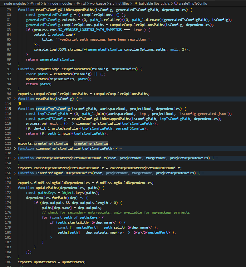 @nrwl/js:lib with secondary entry points not respecting tsconfig paths · Issue #11037 · nrwl/nx ...