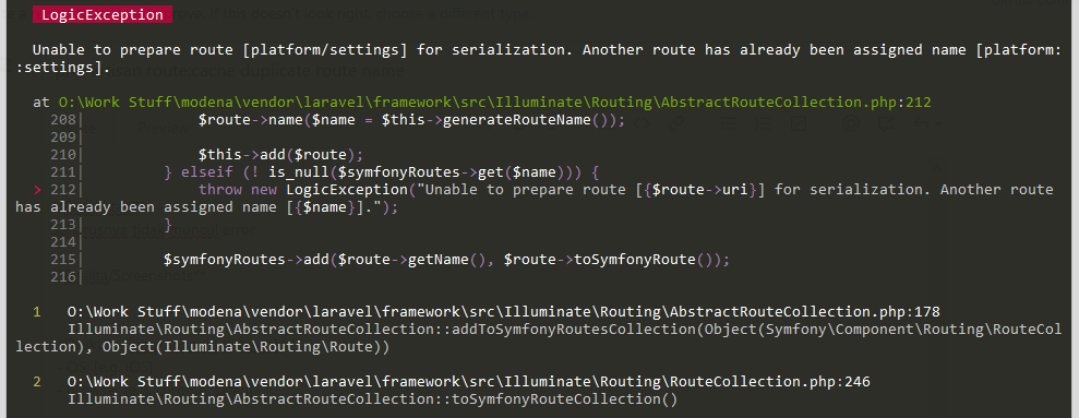 php artisan route:cache duplicate route name · Issue #76 · laravolt/laravolt · GitHub
