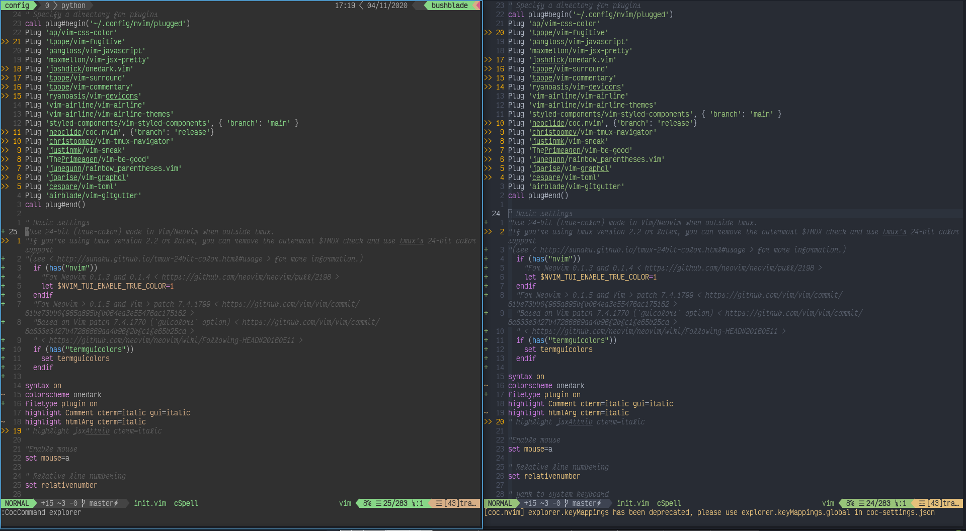 Struggling to get the theme working in Tmux · Issue #239 · joshdick/onedark.vim · GitHub