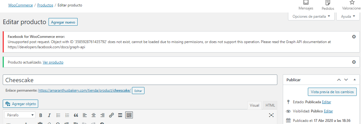 Unsupported post request. Object with ID · Issue #1640 · facebook/facebook-for-woocommerce · GitHub