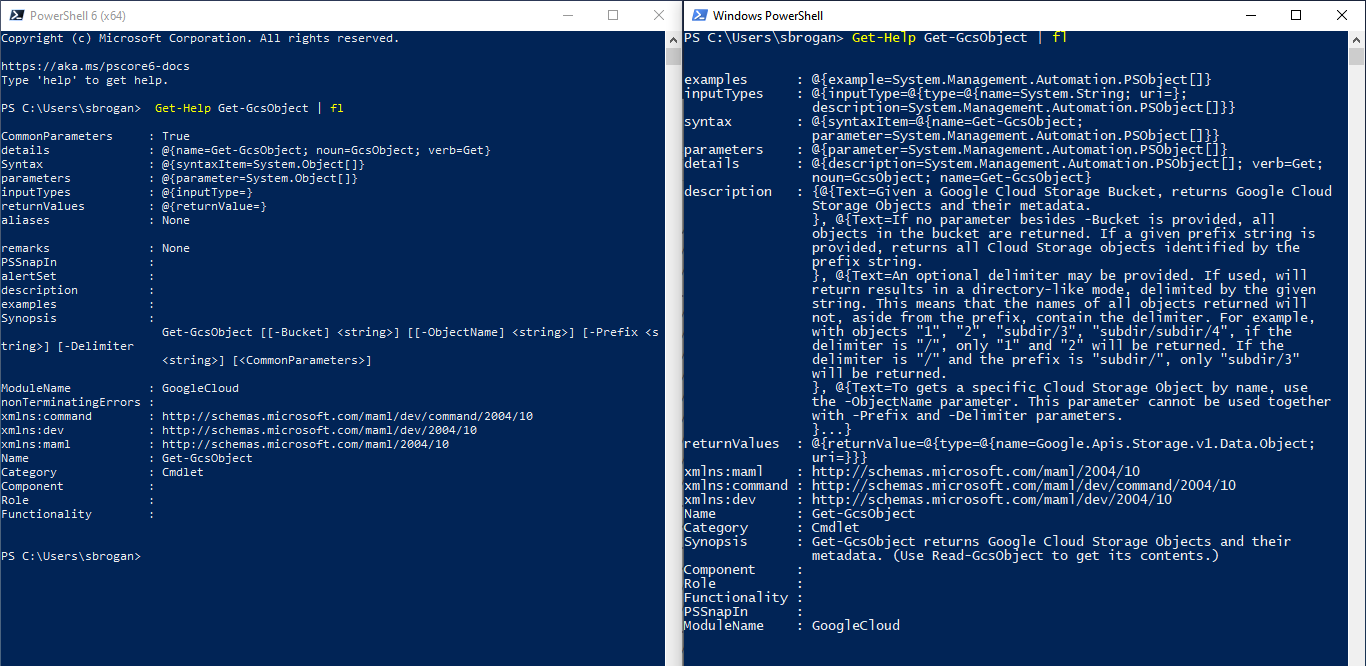 Cmdlet help is incomplete in PowerShell Core 6.2.3 (x86/x64) · Issue #639 · GoogleCloudPlatform ...