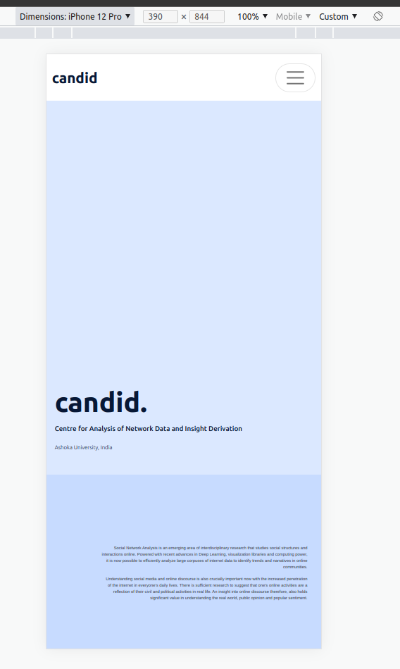 Website becomes unreadable on mobile · Issue #1 · CANDID-Ashoka/candid · GitHub