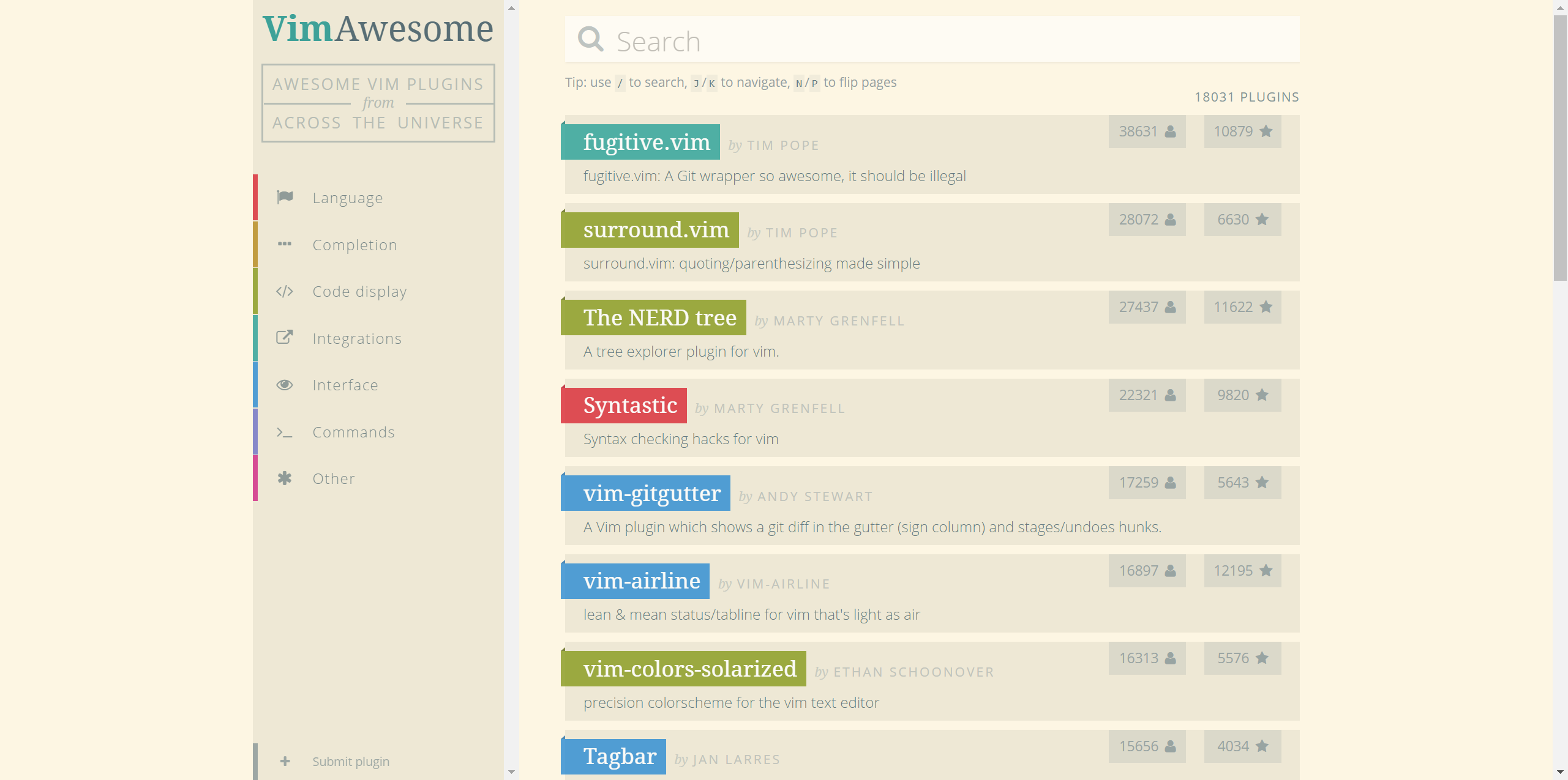 Unnecessary scrollbar in sidebar · Issue #383 · vim-awesome/vim-awesome · GitHub