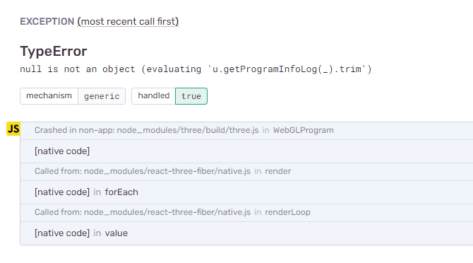 R3F stop working and crash continously in react-native · Issue #2269 · pmndrs/react-three-fiber ...