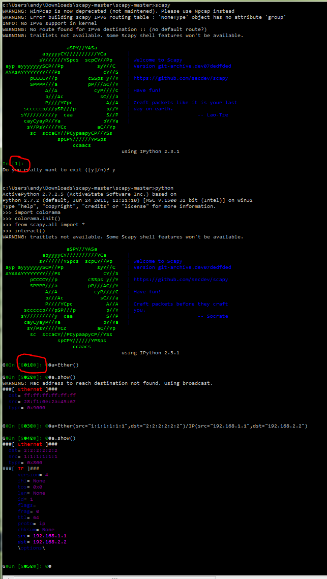 Colour escape code messiness with show() · Issue #982 · secdev/scapy · GitHub