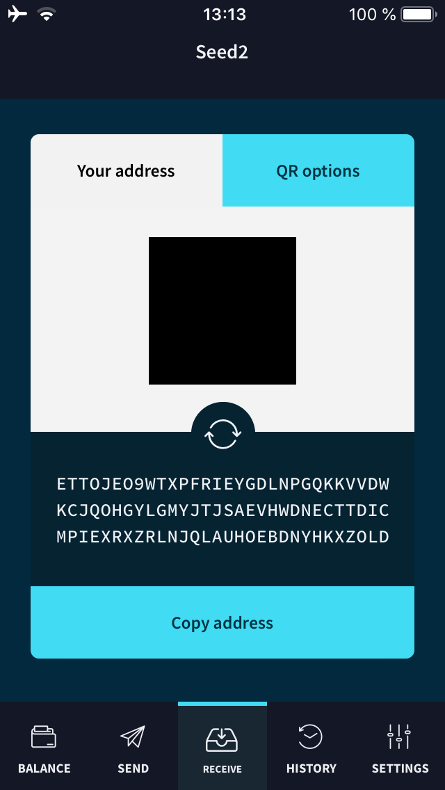 Receive QR-Code not showing iOS · Issue #1909 · iotaledger/trinity-wallet · GitHub