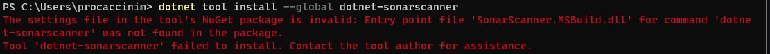 failed installation as dotnet tool · Issue #916 · SonarSource/sonar-scanner-msbuild · GitHub