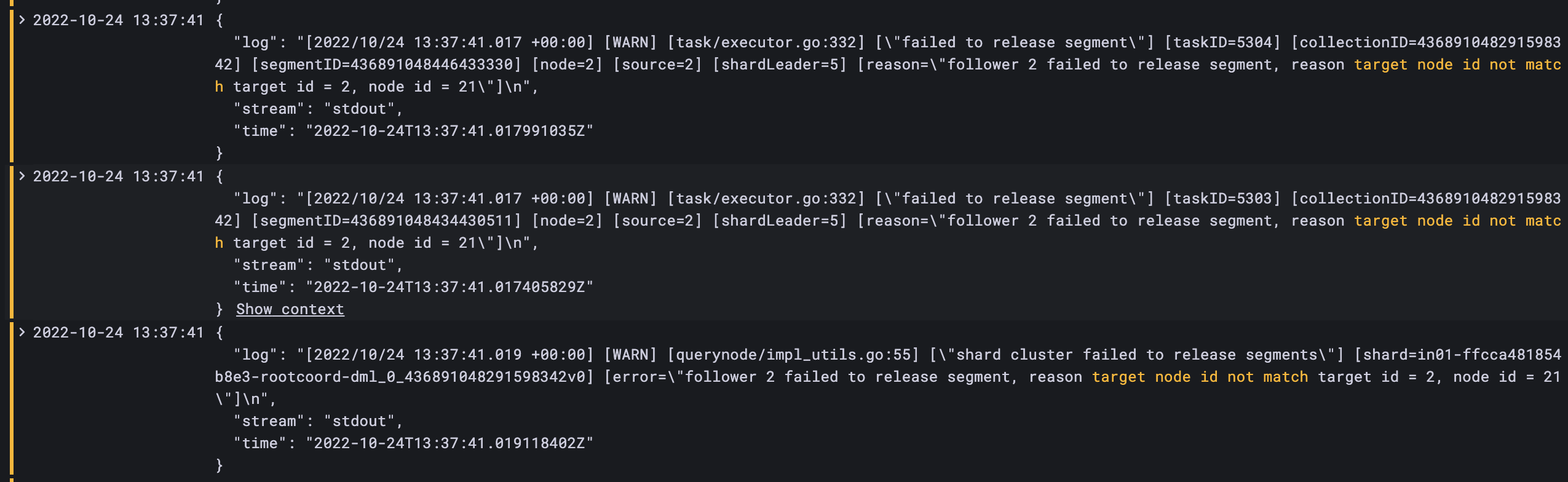 [Bug]: target node id not match · Issue #20214 · milvus-io/milvus · GitHub