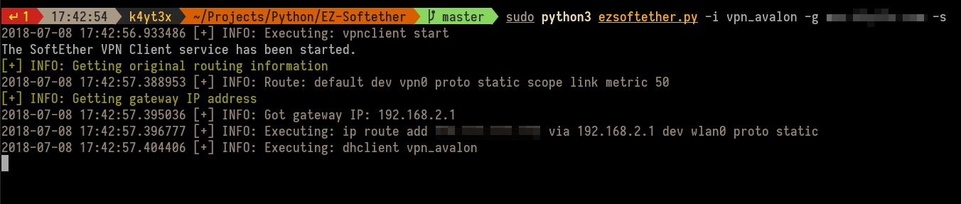 GitHub - k4yt3x/ezsoftether: Python script to manage softether client for linux