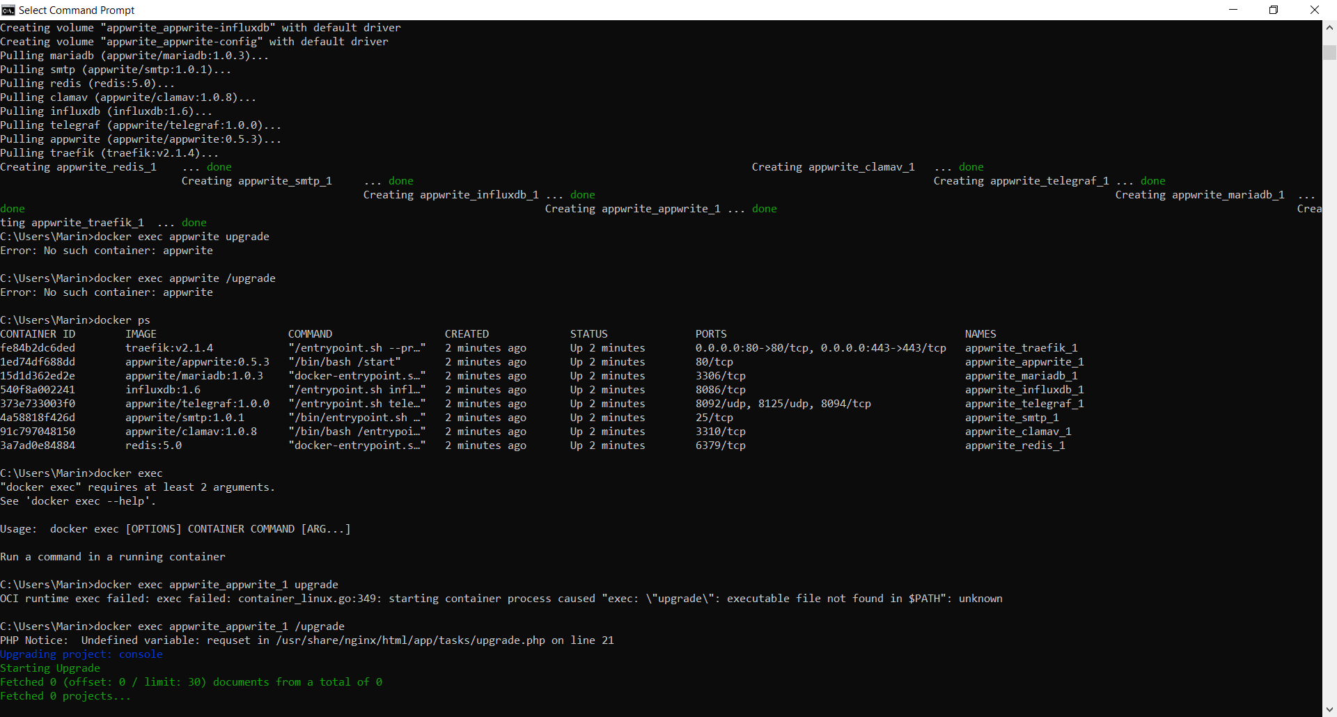 Upgrade Command Line Not Working On Windows Issue 326 Appwrite