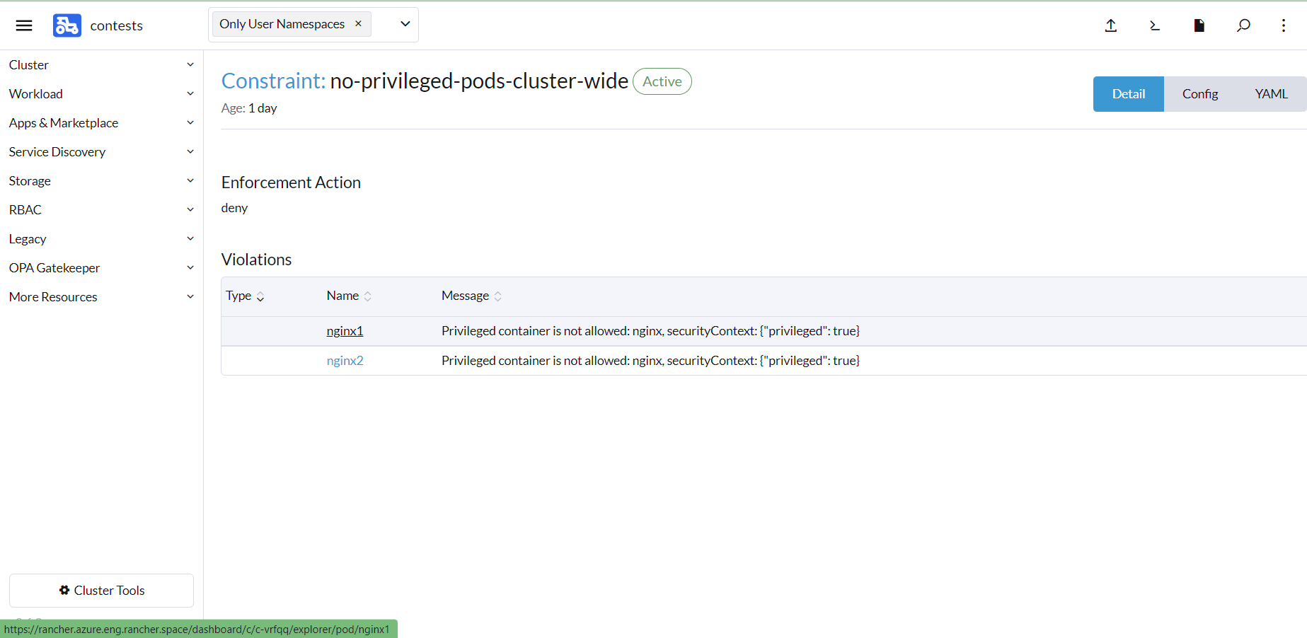 Rancher Unable to show pod details for OPA constraints violations · Issue #36438 · rancher ...